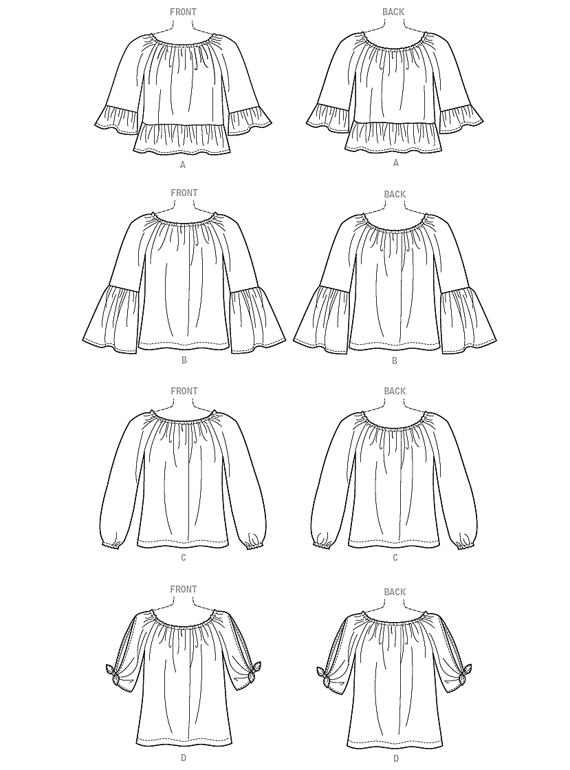 Raglan Sleeve Peasant Blouse Pattern