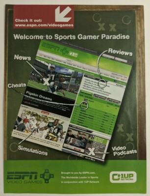 ESPN Video Games Print Ad Game Poster Art PROMO 1UP Network Sports ...