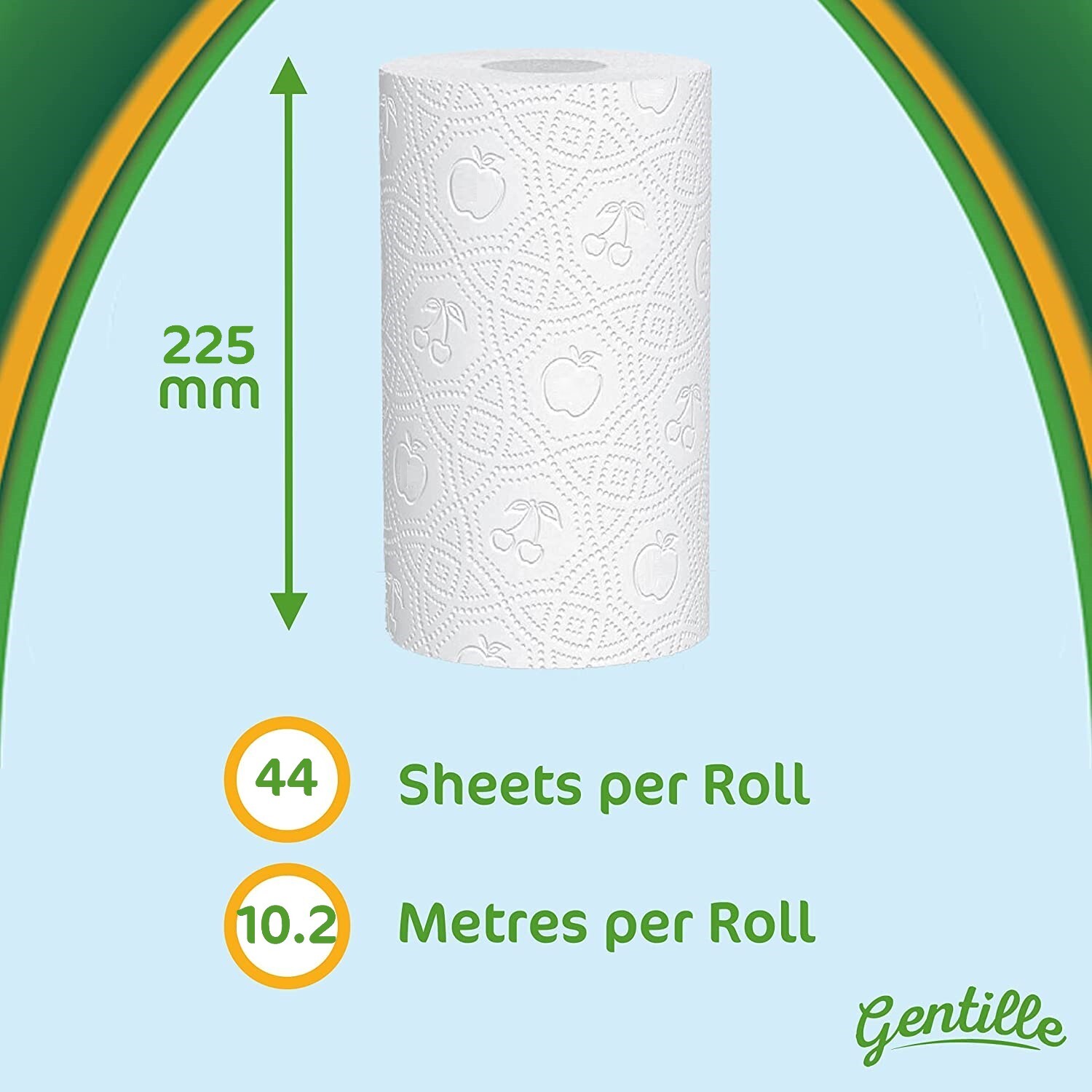 24 Kitchen Roll Gentille Twin, 3PLY Towel Paper, Extra Thick & Strong ...