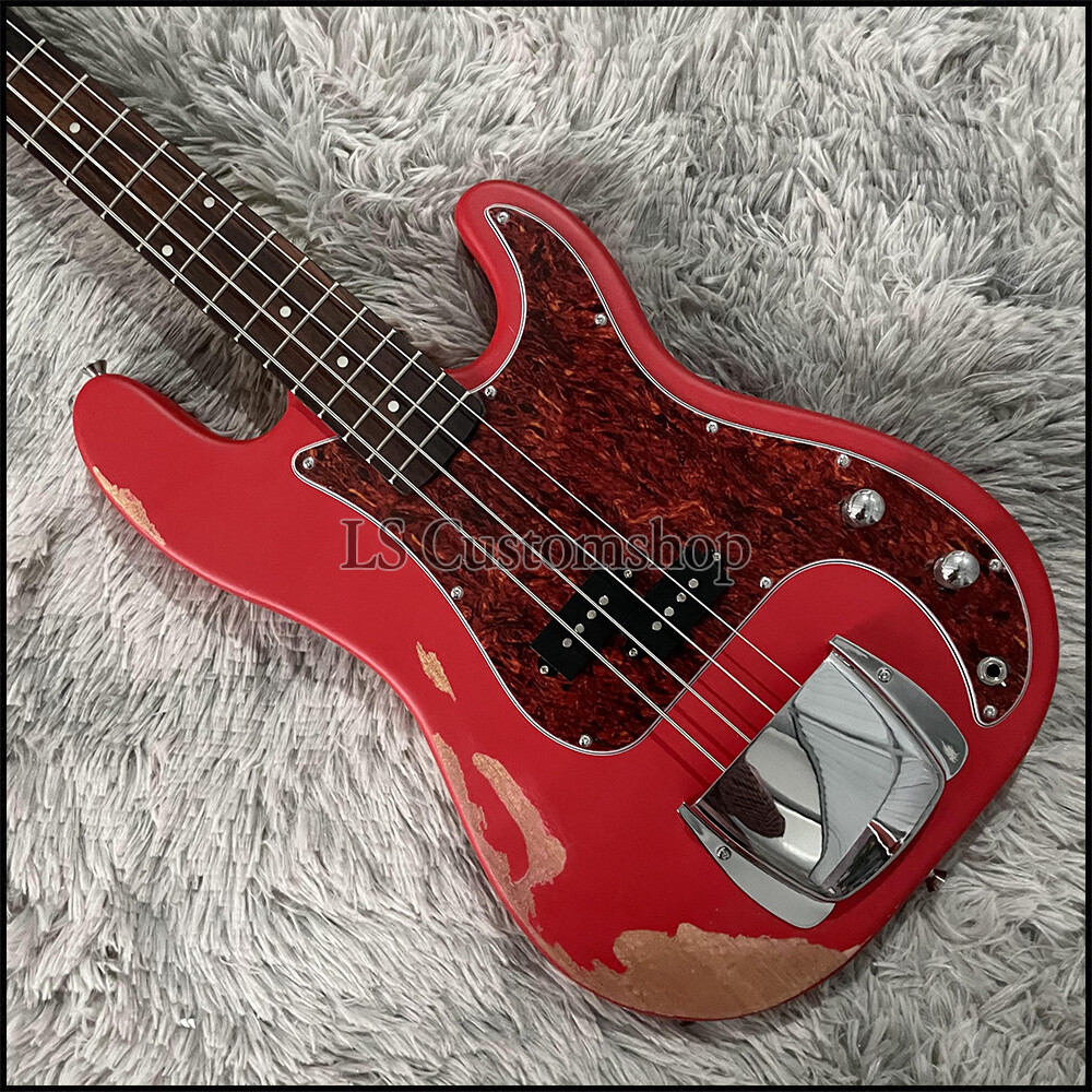 High Quality Vintage Red PB Electric Bass Guitar Chrome Hardware 20F ...
