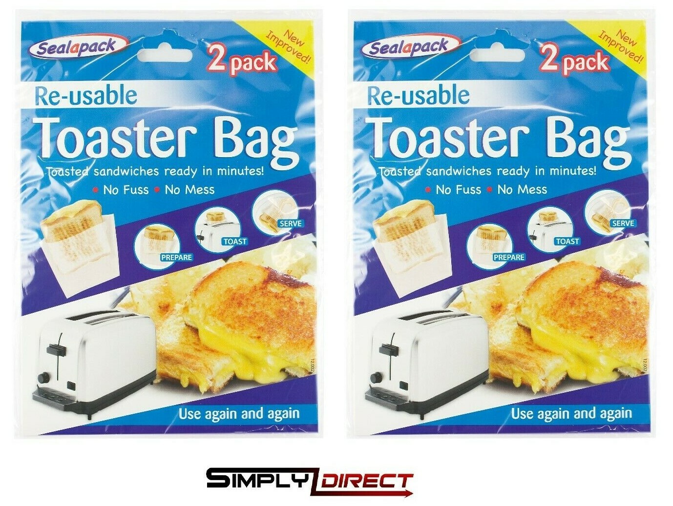 Reusable Toaster Bag Non Stick Toasties Sandwich Toast Bags Pockets ...