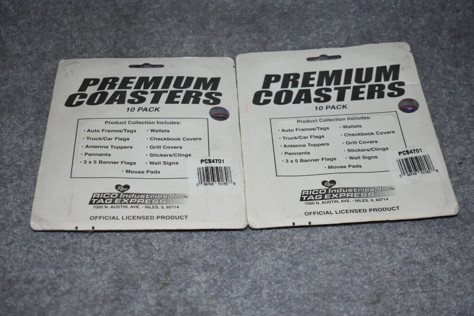 NEW YORK YANKEES MLB BASEBALL 2-10 PACKS THIN CARDBOARD SPORTS COASTERS ...