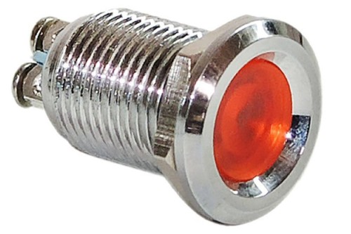 1/2"Silver Stainless Steel Orange Amber Switch Indicator Light LED Lamp ...