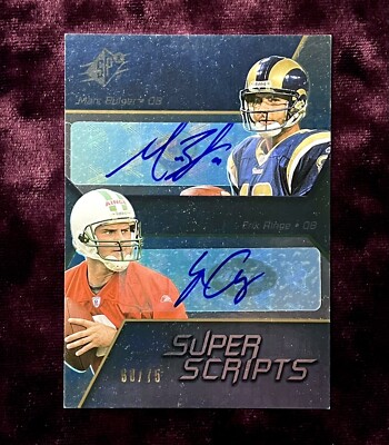 Marc Bulger Erik Ainge 2008 SP Super Scripts Dual Auto RC /75 UT Vols ...