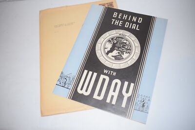 1939 BEHIND THE DIAL WITH WDAY RADIO STATION MAGAZINE w/ ORIGINAL ...