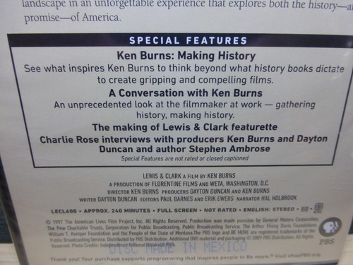 Ken Burns Film PBS Lewis & Clark Journey of the Corps of Discovery 2 ...