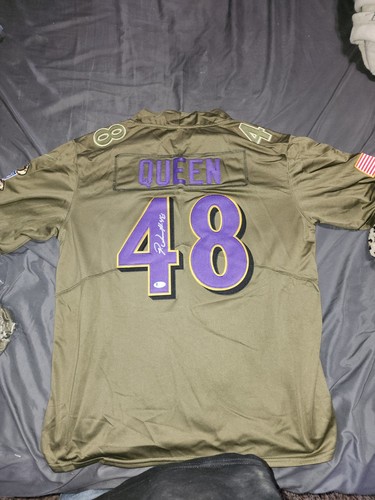 Patrick Queen Rookie Signed Salute to Service Jersey Baltimore Ravens ...