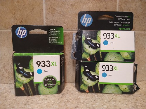 Lot Of (3) HP 933XL High-Yield Cyan Cartridge CN054AN - NEW Misc Exp 21 ...