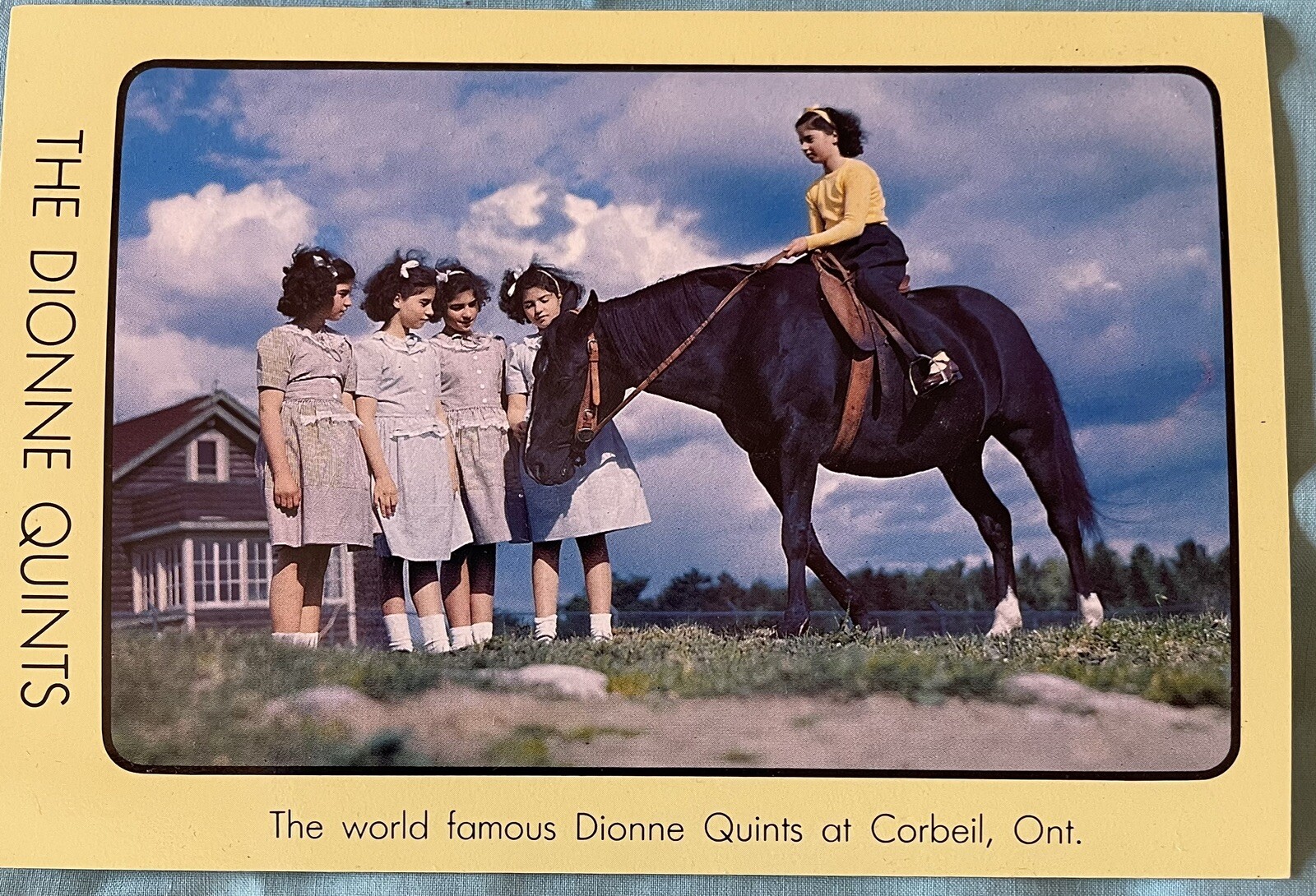 Vintage 1942 Dionne Quintuplets horse post card Quints Canada | eBay