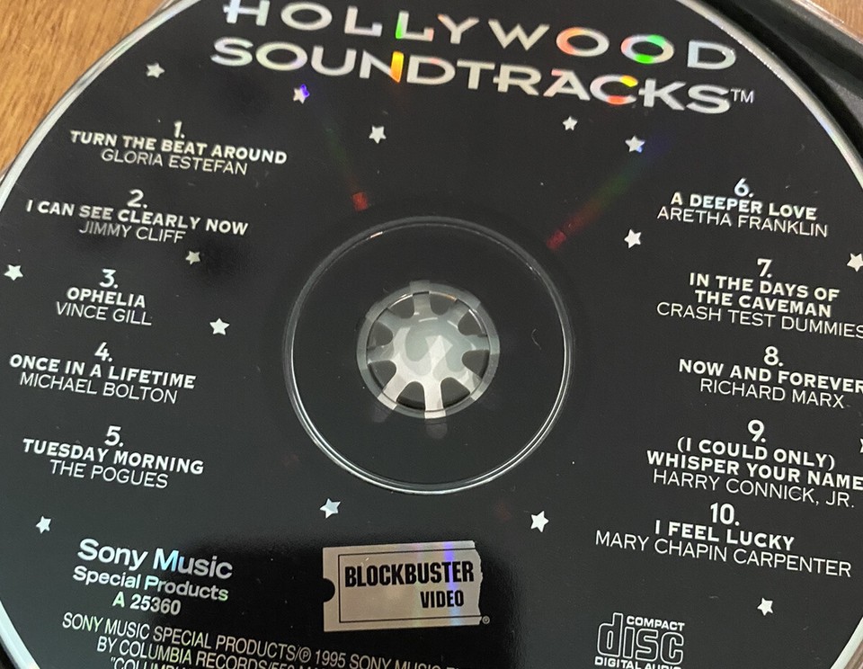 HOLLYWOOD SOUNDTRACKS CD~Blockbuster Video~1995~Song Hits from Movies ...