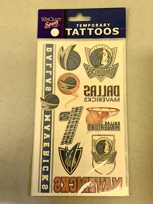 Dallas Mavericks Vibrant Color Temporary Tattoos 10 Pieces/Sheet NBA ...