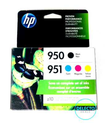 GENUINE 4-PACK HP 950 BLACK & 951 COLOR INK OFFICEJET PRO 8600 SEALED ...