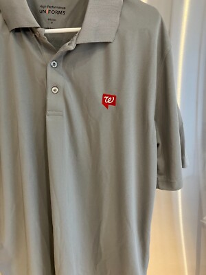 Walgreens grey short sleeve work golf polo Shirt men's Medium NEW | eBay