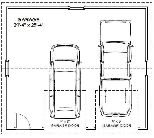 30x26 2-Car Garage -- 780 sqft -- PDF Floor Plan -- Model 1F | eBay
