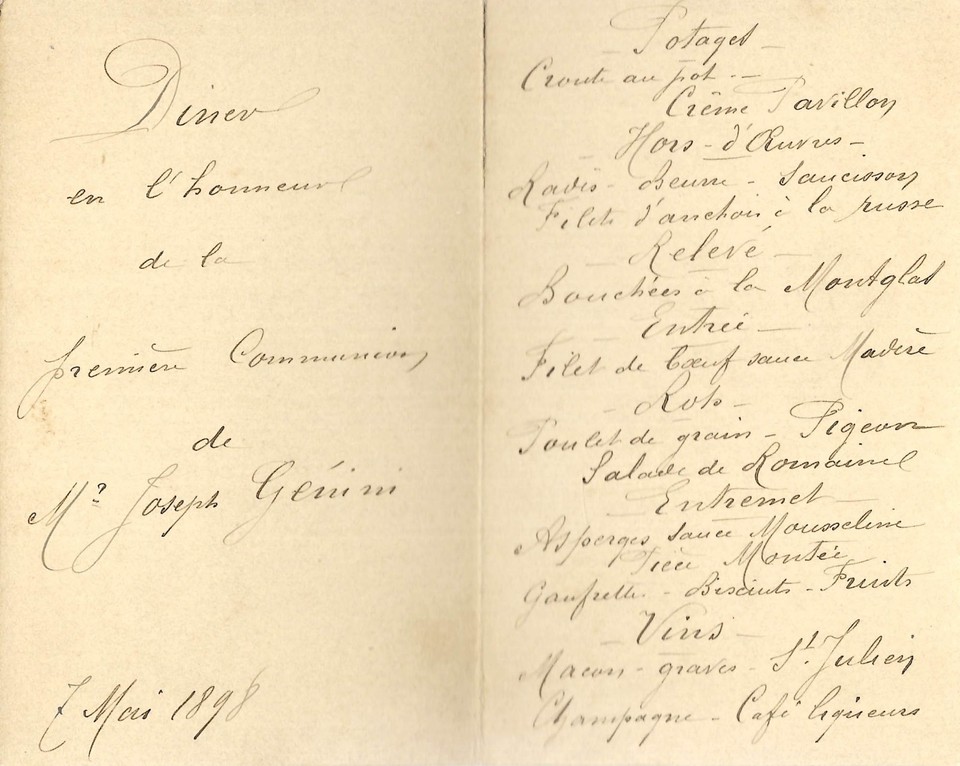 1898 Handwritten Menu French Restaurant Pavilion du Lac Paris France | eBay