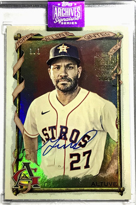 2025 Topps #1/1 Archives Auto JOSE ALTUVE Autograph Signature *Read ...