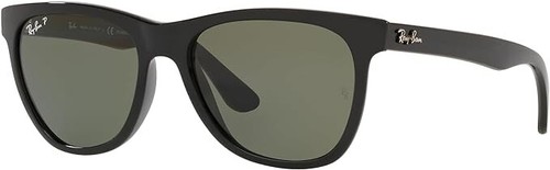 Ray-Ban RB4184 Square Sunglasses, Black/Polarized Green, 54 mm ...