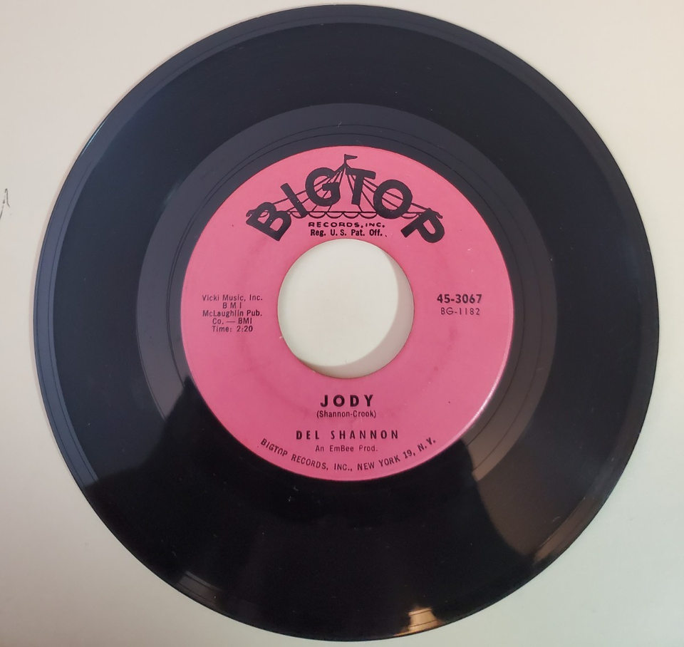 Del Shannon RUNAWAY / JODY (ROCK N ROLL 45) #3067 PLAYS VG+ TO VG++ | eBay