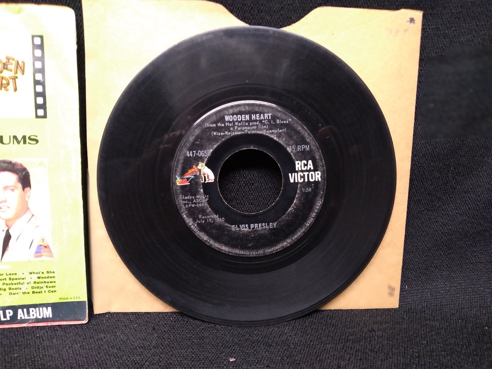 Elvis Presley Puppet On A String / Wooden Heart 45 RPM RCA Victor 447 ...
