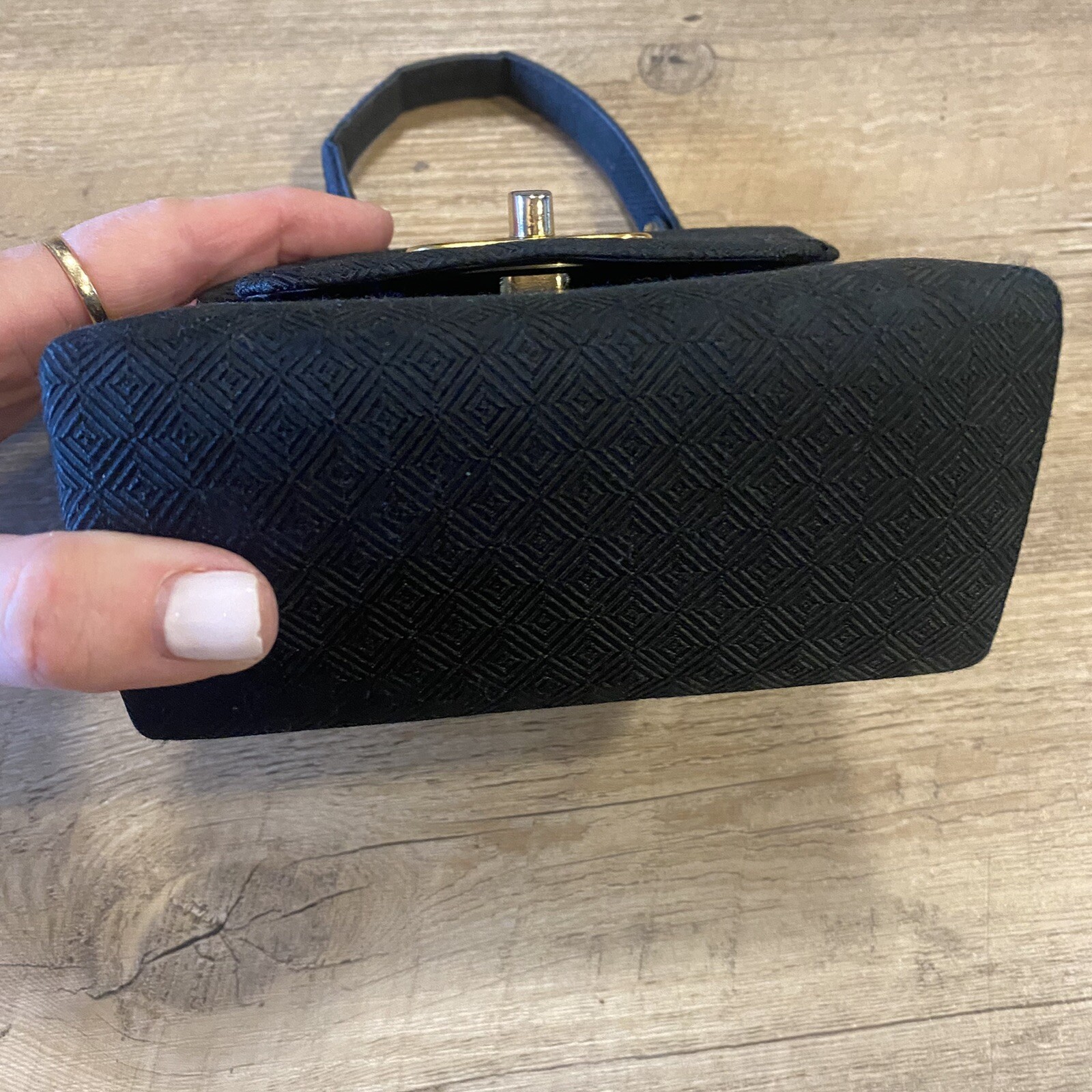 Jim Thompson Mini Black Thai Silk Small Bag - Gem