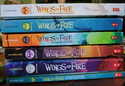 Lot of 6 WINGS OF FIRE Series Book Lot by Tui Sutherland Books 1-5 ...