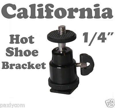 Adjustable Swivel Angle Ball 1/4" Hot Shoe Mount Adapter Holder Camera ...