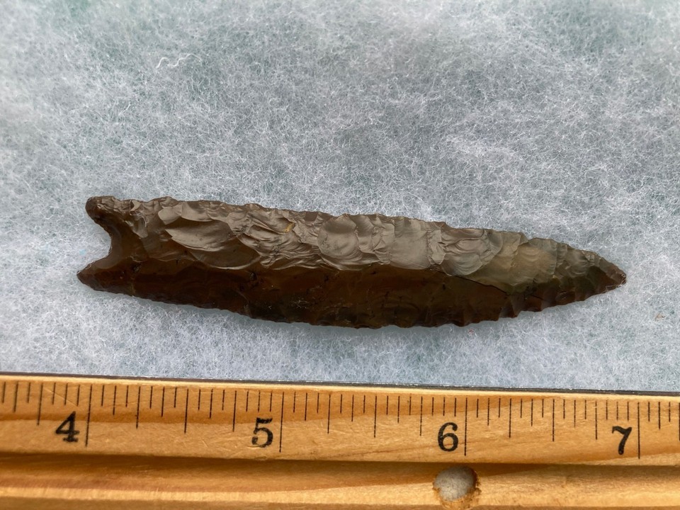 3 3/8” Agate Humbolt Concaved Base Lanceolate,Owyhee Co. ID, Ex-W ...