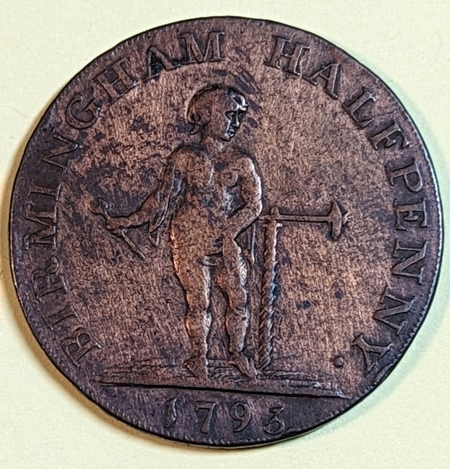 Birmingham-Warwickshire 1793 half penny Conder token Every Where D&H 50 ...