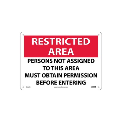 National Marker Restricted Area Persons Not Assigned To This Area Must ...