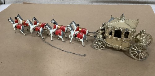 Antique English Collectible Decorative Golden Metal Horse & Carriage | eBay