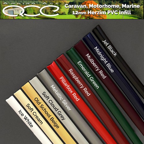 Herzim 110 - 12mm Caravan Motorhome PVC Infill Finishing Trim - Edging ...