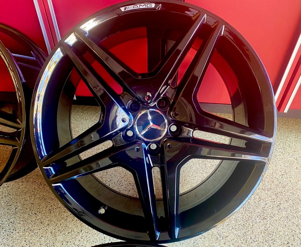 19 INCH MERCEDES BLACK RIMS WHEELS SET4 NEW 19/8.5 FITS GLA250 GLC250 ...