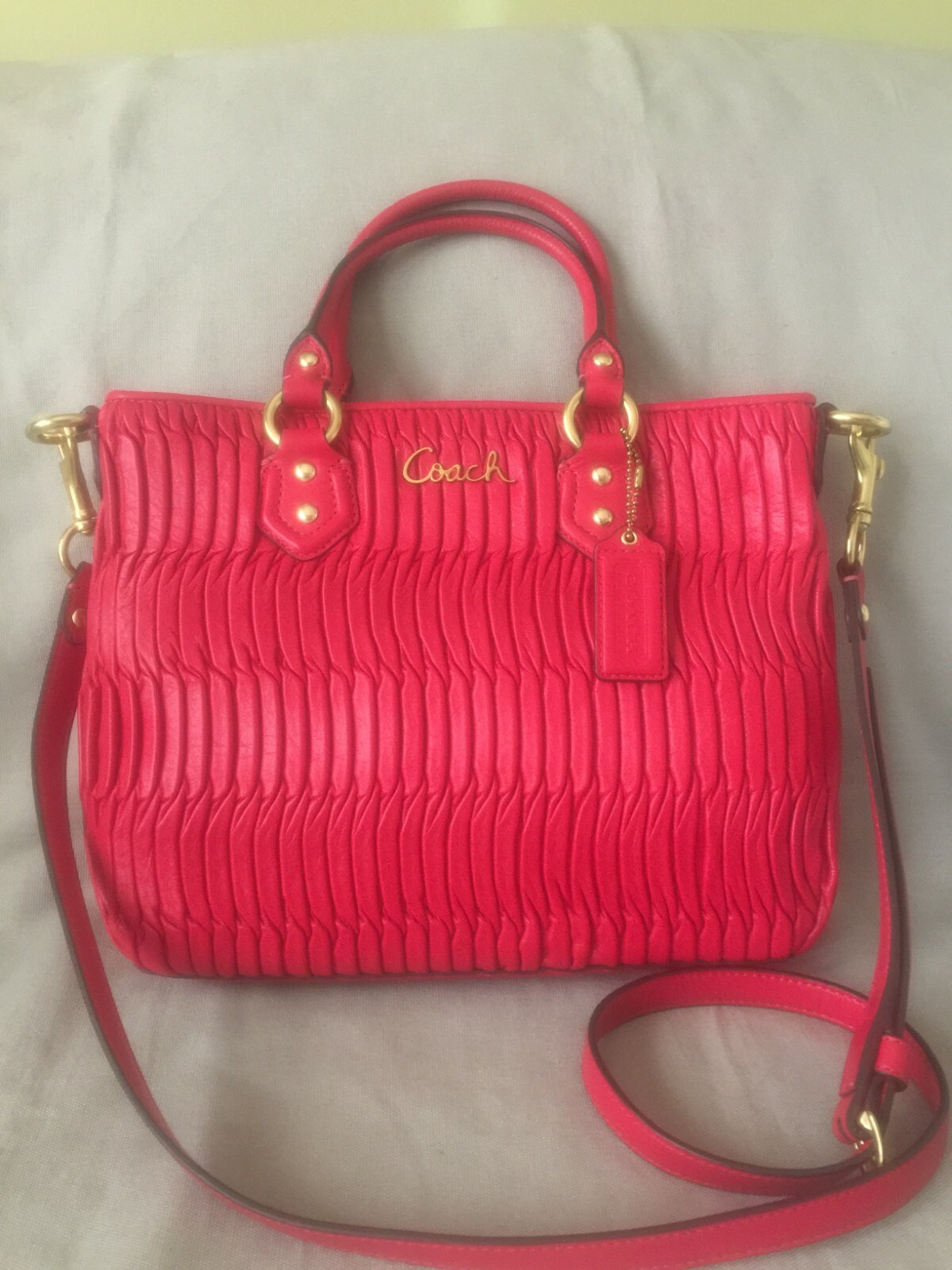 Coach F23972 Ashley Gathered Leather Mini Tote B4/Ras… - Gem