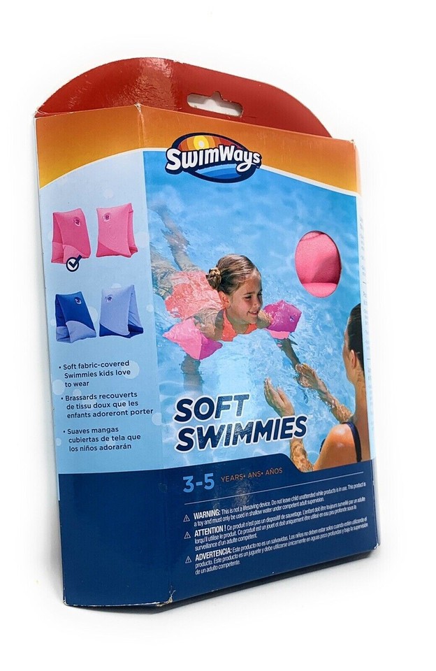 SwimWays Pink Swim Arm Floats Floaties Soft Fabric Ages 3-5 NEW ...