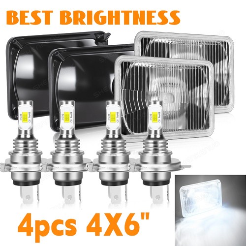4pcs 4x6'' Led Headlights High/Low Beam For 1980-1986 Chevrolet C10 C20 ...