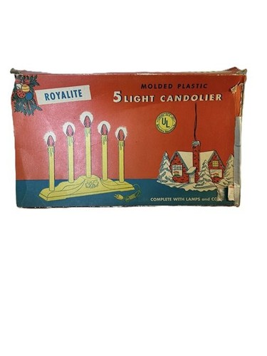 Vintage Royalite 5 Light Candolier Christmas Window Decoration w/ Box ...
