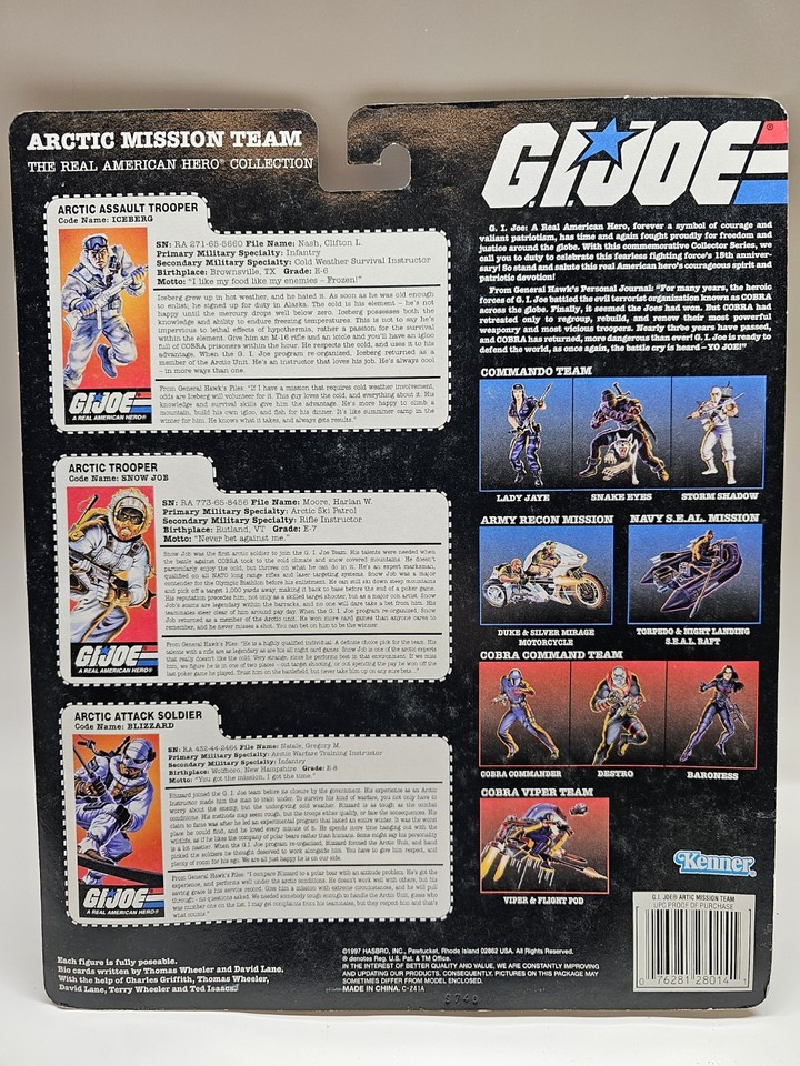15th Anniversary GI Joe Mission Team Iceberg, Snow Job, Blizzard | eBay