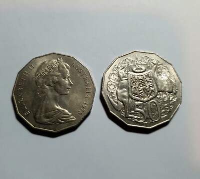Vintage1978 Fifty Cent .50c Coin Early Year Date Coin - Second Portrait ...
