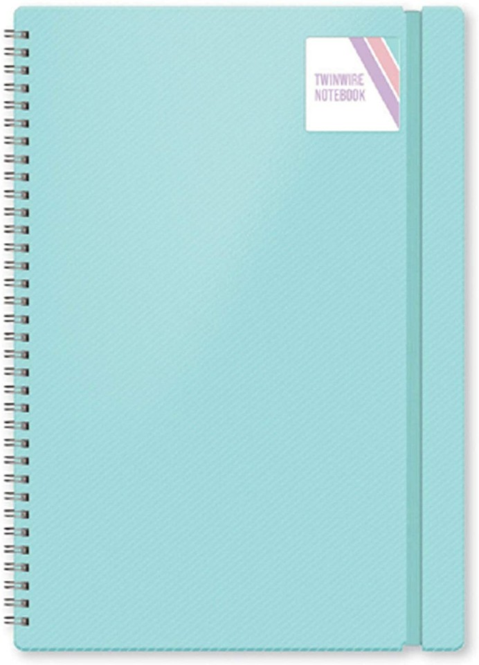 A5/A4 Notebook Note Pad Twin wire Spiral Poly Pastel Banded Lined ...