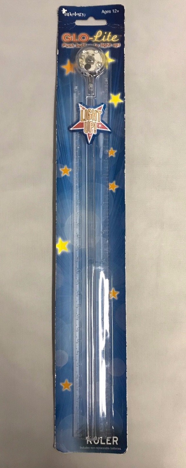 Glo-Lite Ruler Push Button To Light Up ~ Clear | eBay