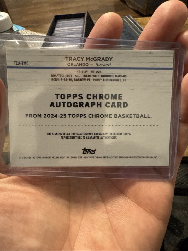 2024/25 Topps Chrome - Tracy McGrady Autograph 10/10 Green Topps ...