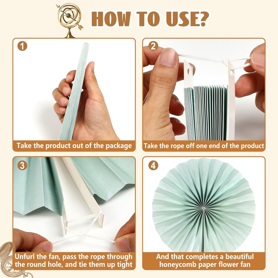 12 Pieces Travel The Map Hanging Paper Fans for Classroom Decorations ...