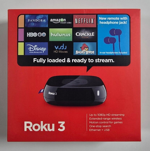 ROKU 3 Digital Media Streamer Model 4200R Remote -New sealed in Box ...