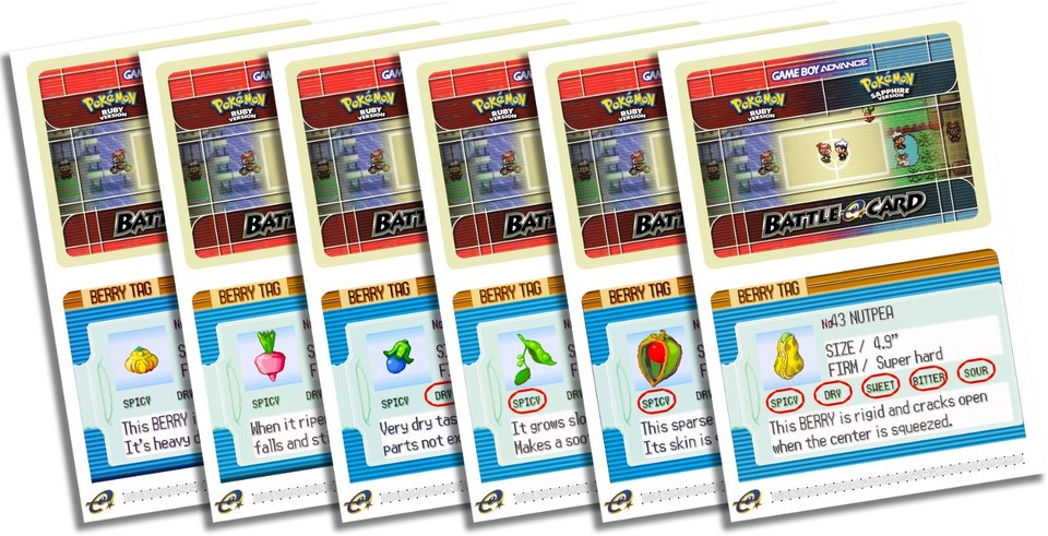 Pokemon Battle-e: Series 1 e-Reader Berries Custom Cards (Read ...