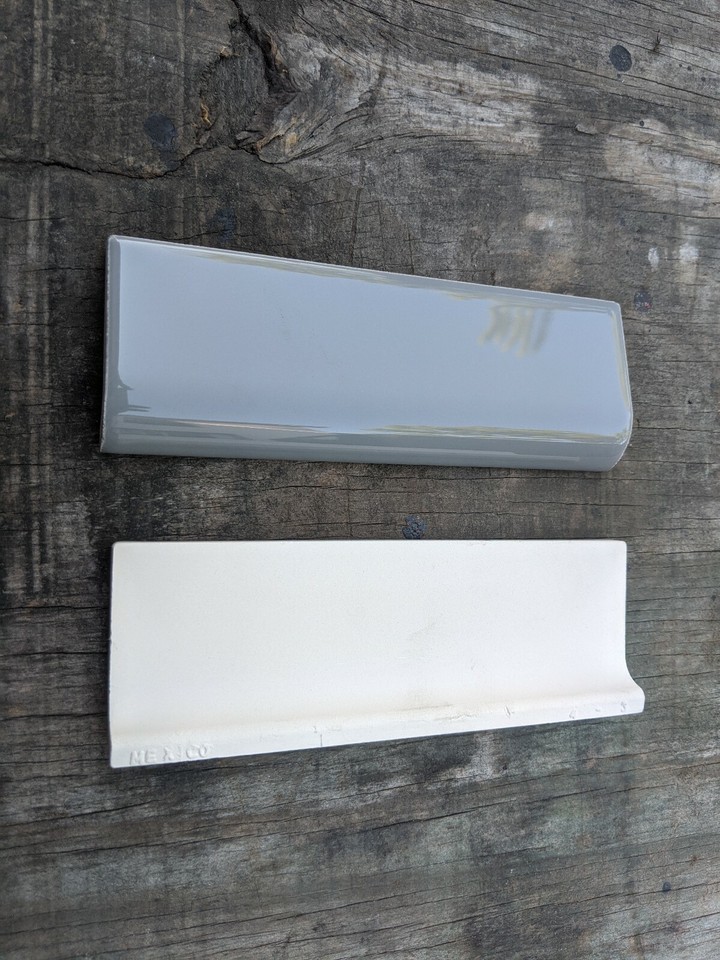 2 pcs American Olean Bullnose Mud Cap A4200 2"x6" color 40 Storm Gray ...