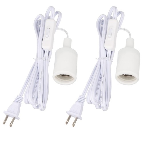 2 Pack Pendant Light Cord Socket 10ft E26 Hanging Lamp Socket With On ...
