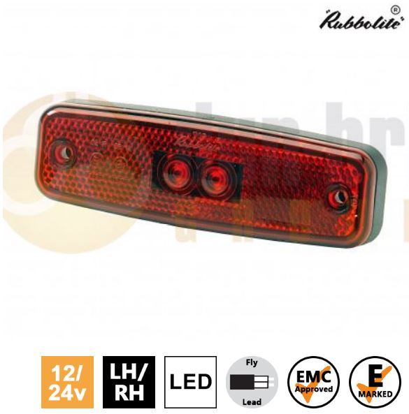 Rubbolite M891 LED Red Rear Marker Reflector Lamp Light 0.5m Lead Truck ...