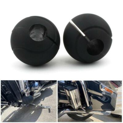 2PCS 24-32mm Motorcycle Bumper Guard Blocks Anti-drop Protector Black ...