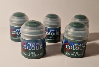 Warhammer Citadel Colour Paint - BASE WAAAGH! FLESH - X5 12ml JOBLOT ...