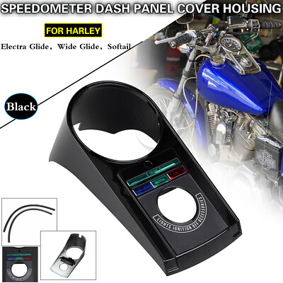 Black Speedo Dash Panel Housing For Harley Electra Glide Softail Custom ...